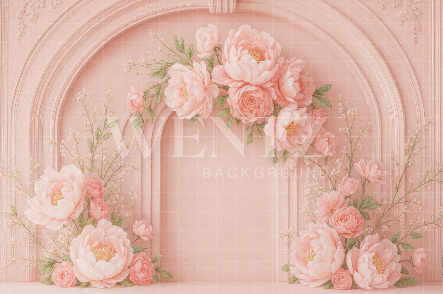 Fundo Fotográfico em Tecido Arco Floral Primavera / Backdrop 7843