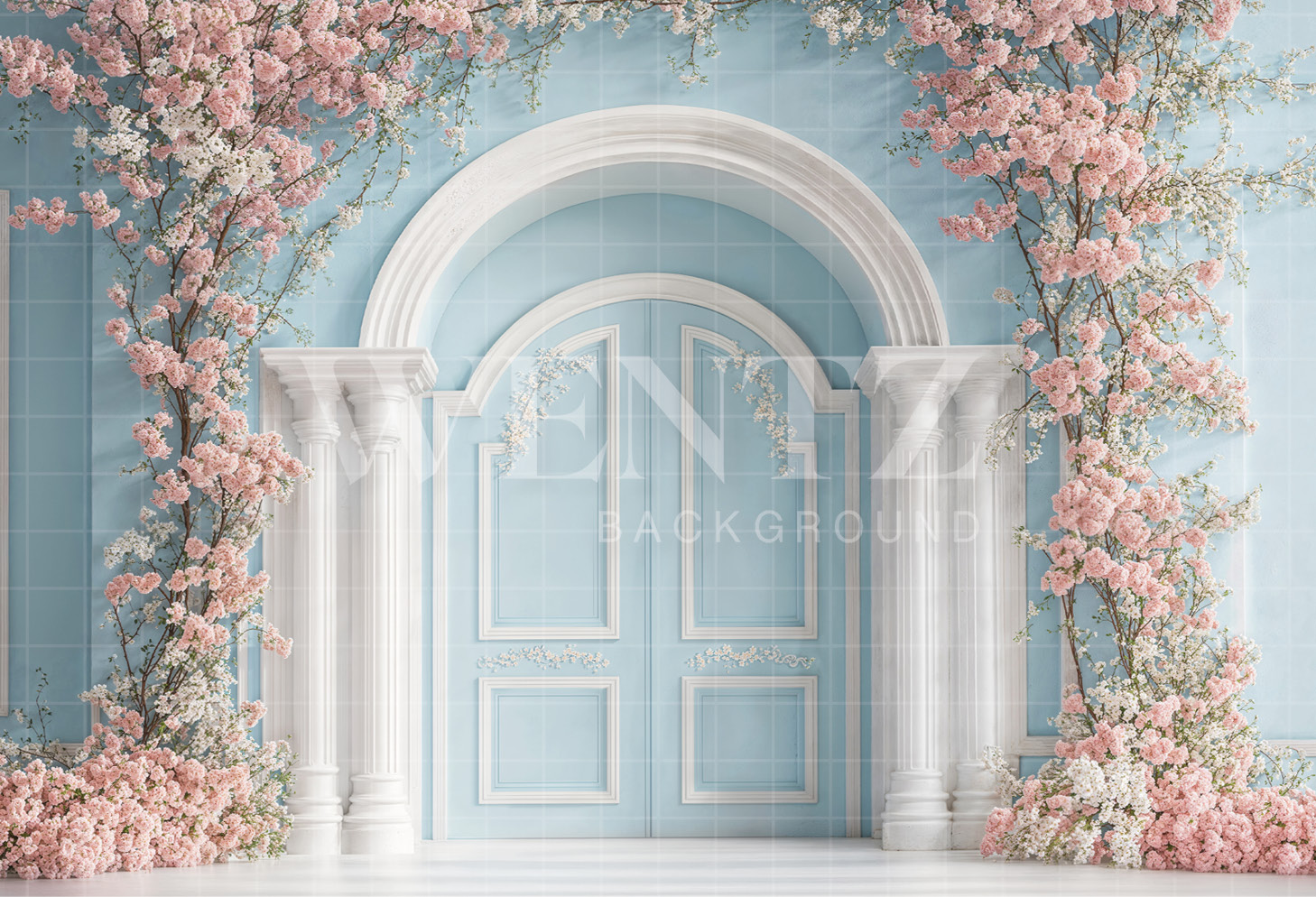 Fundo Fotográfico em Tecido Arco Floral Primavera / Backdrop 7867