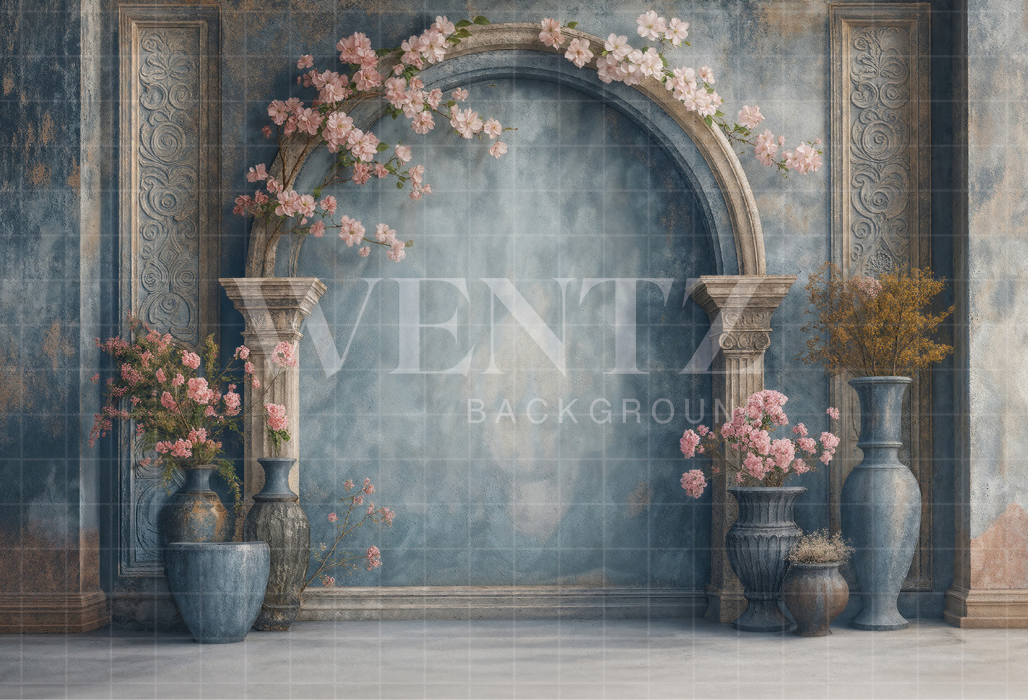 Fundo Fotográfico em Tecido Arco Floral Primavera / Backdrop 7874