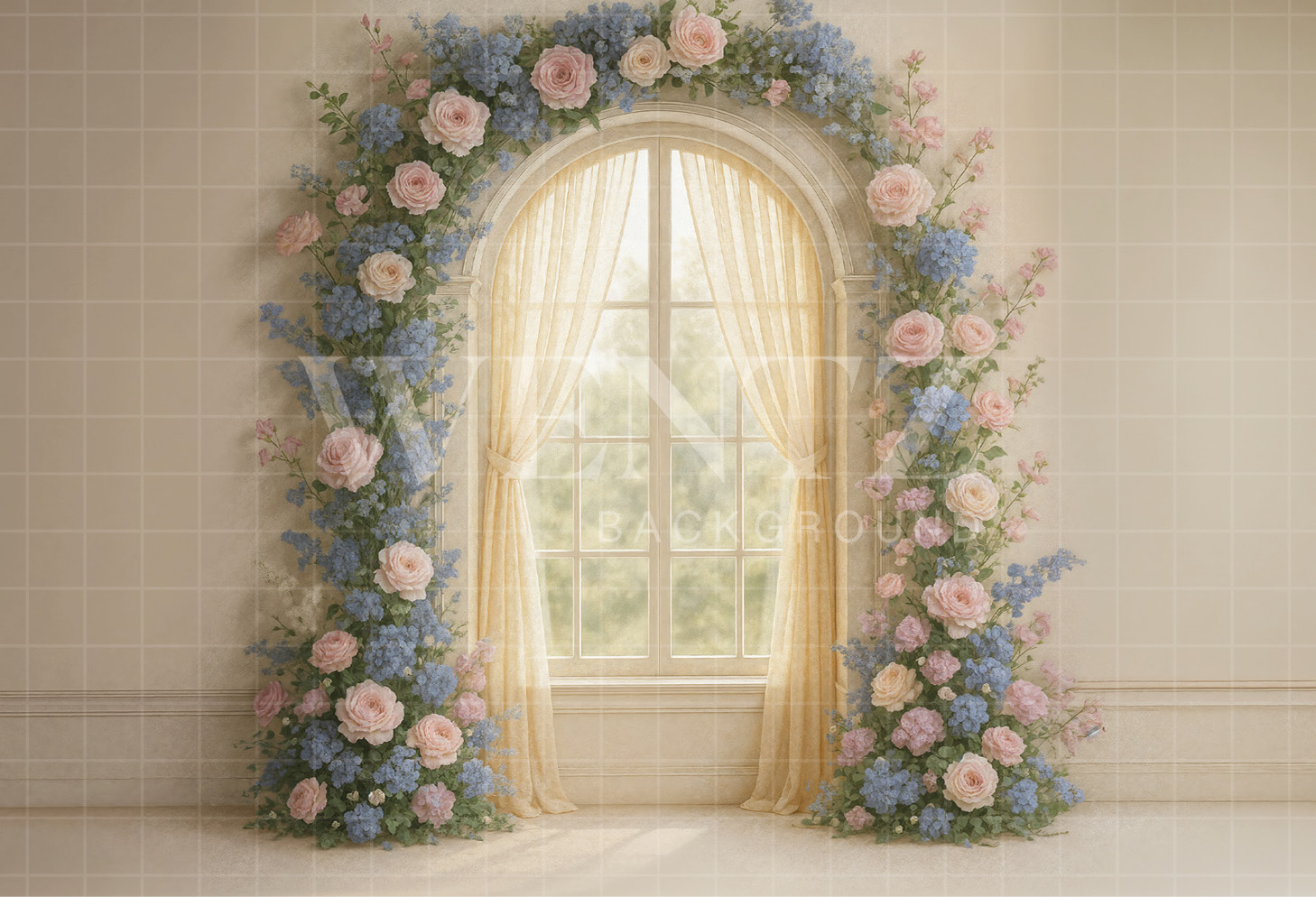 Fundo Fotográfico em Tecido Arco Floral Primavera / Backdrop 7877